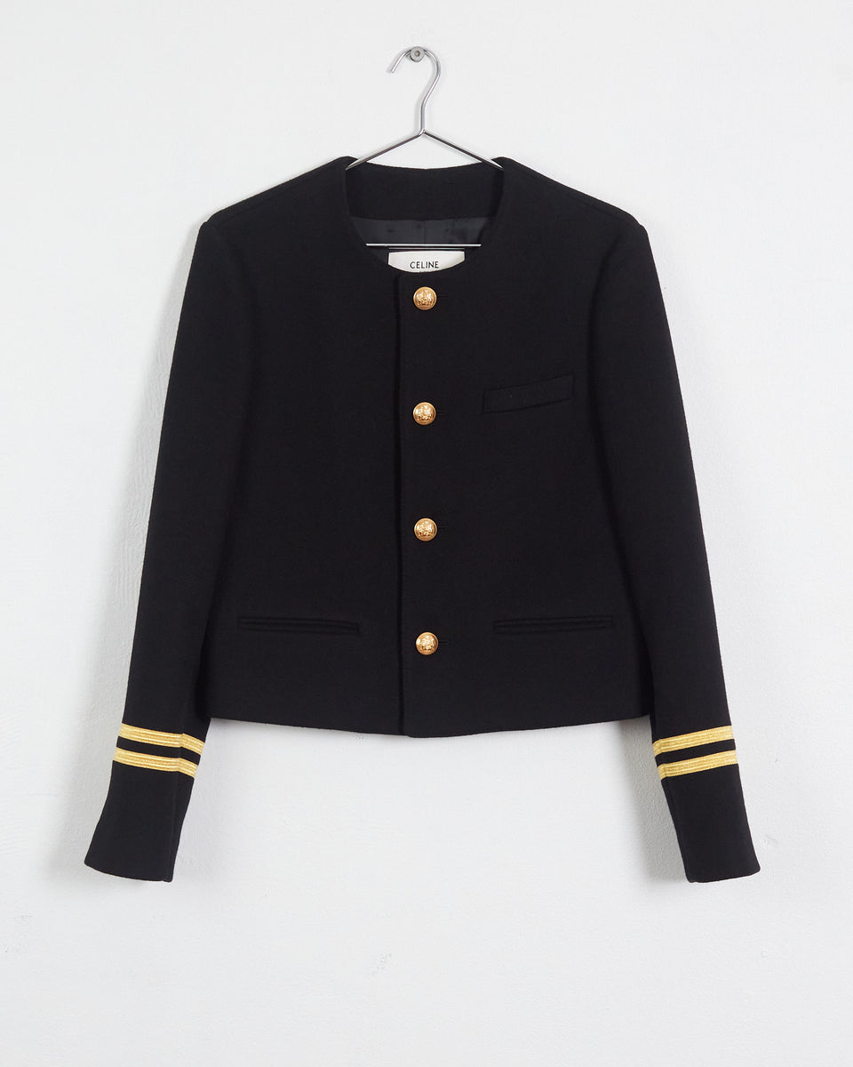 Celine fall '21 'spencer' military jacket, black & gold, 10 – RELIK ...